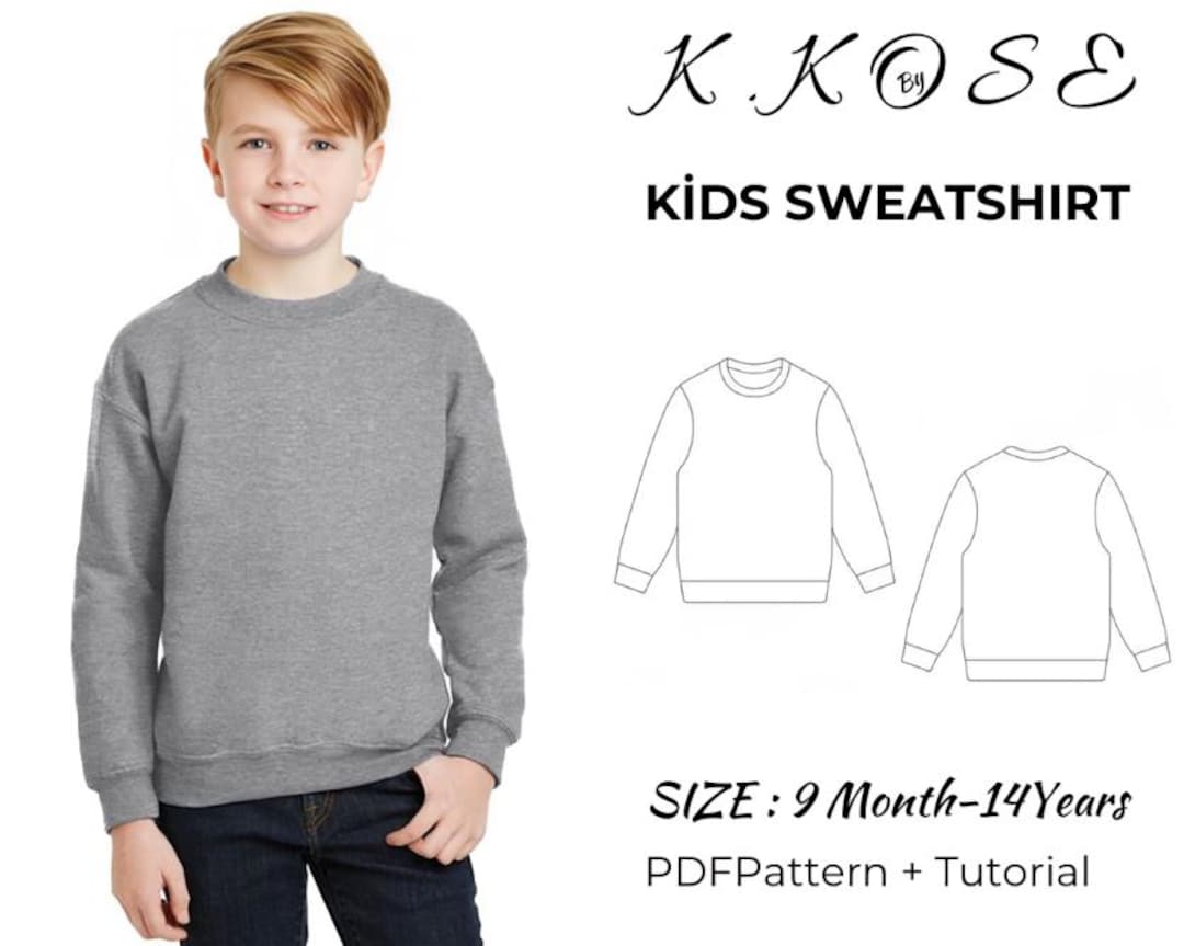 Baby and Kids Sweatshirt Sewing Pattern /step-by-step Illustration With ...