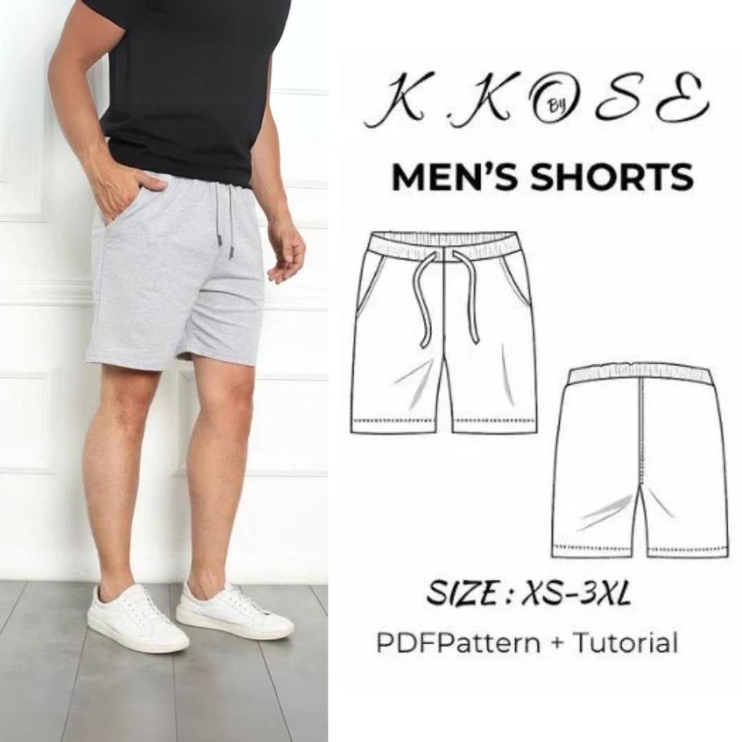 Men's Shorts Sewing Pattern /men Shorts With Pocket/shorts Pattern for ...