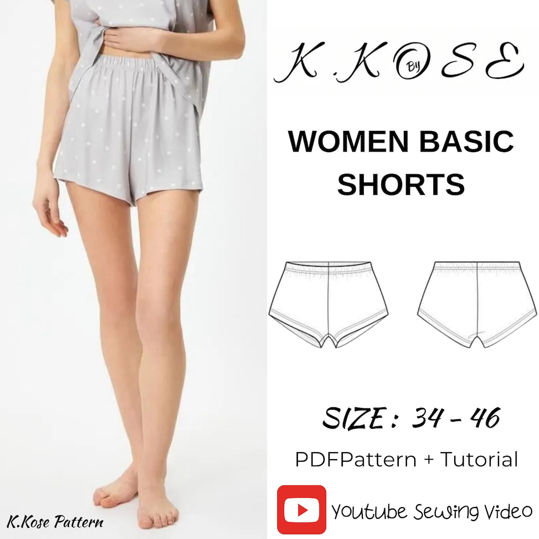Women Basıc Shorts Sewing Pattern /shorts Pattern Women Boxer /shorts ...