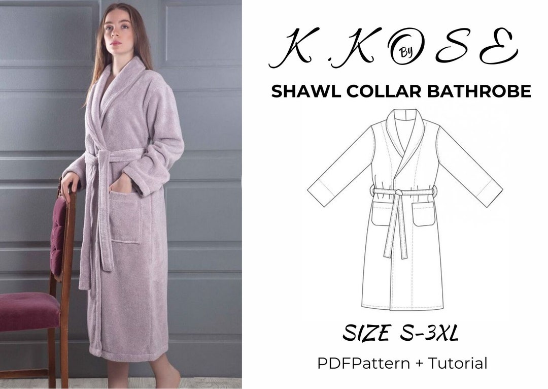 Shawl Collar Bathrobe/bathrobe for Men and Women/unısex Bathrobe ...