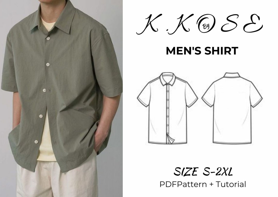 Men Shırt Sewing Pattern Beginner /men's Shirt With Collar/comfortable ...
