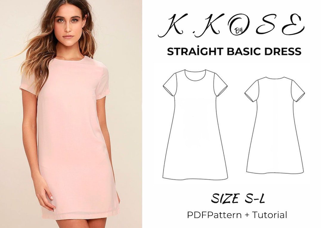 Straight Basıc Dress / Simple Dress Sewing Pattern/basıc Dress Pattern ...