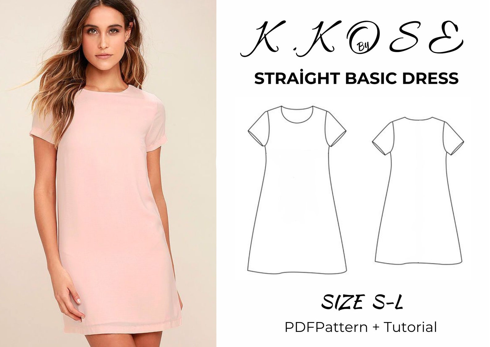 Basic Midi Dress Sewing Pattern: Easy Cotton Linen (PDF Pattern) - Etsy