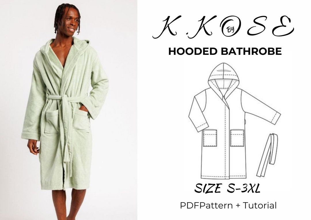 Hooded Bathrobe Sewing Pattern: Easy Step-by-step Instructions (PDF) - Etsy