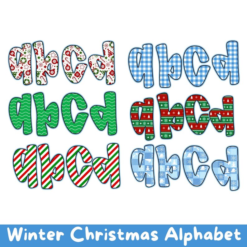 Winter Christmas Alphabet PNG, Cute Holiday Letters Clipart, Xmas ...