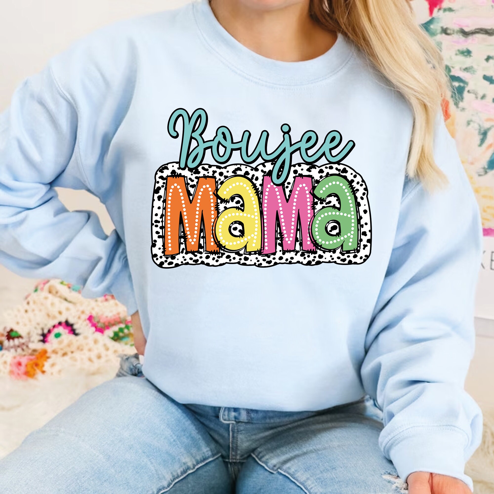 Boujee Mama PNG, Dalmatian Dots PNG, Bright Doodle Png, Mama Shirt Png ...