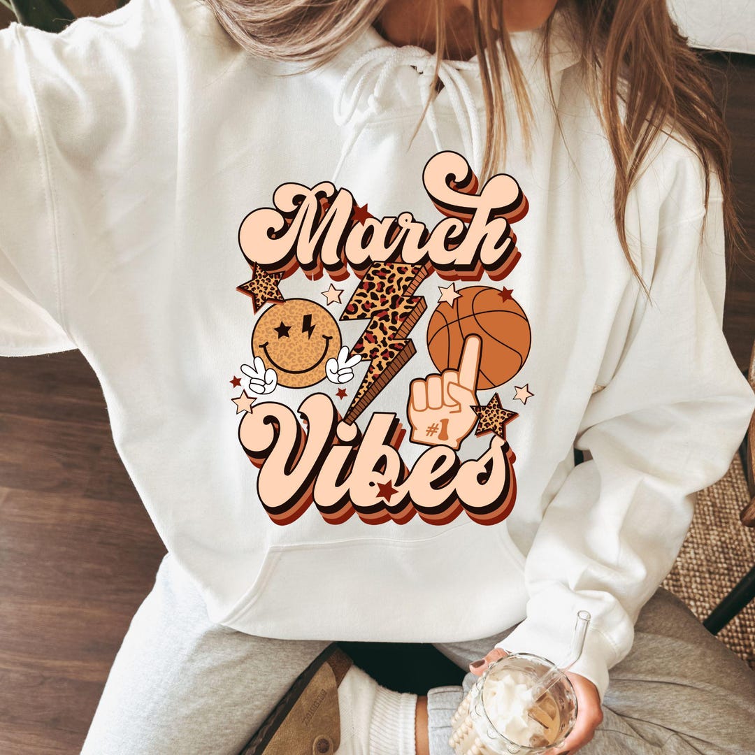 March Vibes Png, Retro Basketball Png, Basketball Sublimation Design ...