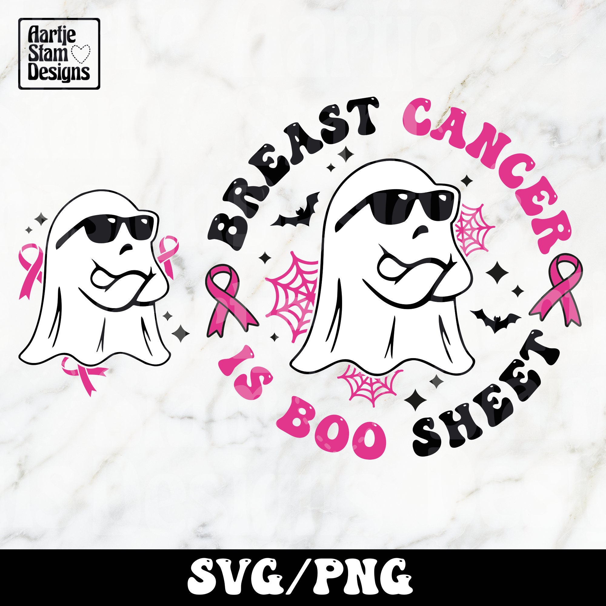 Breast Cancer is Boo Sheet Svg, Breast Cancer Awareness Svg, Halloween ...