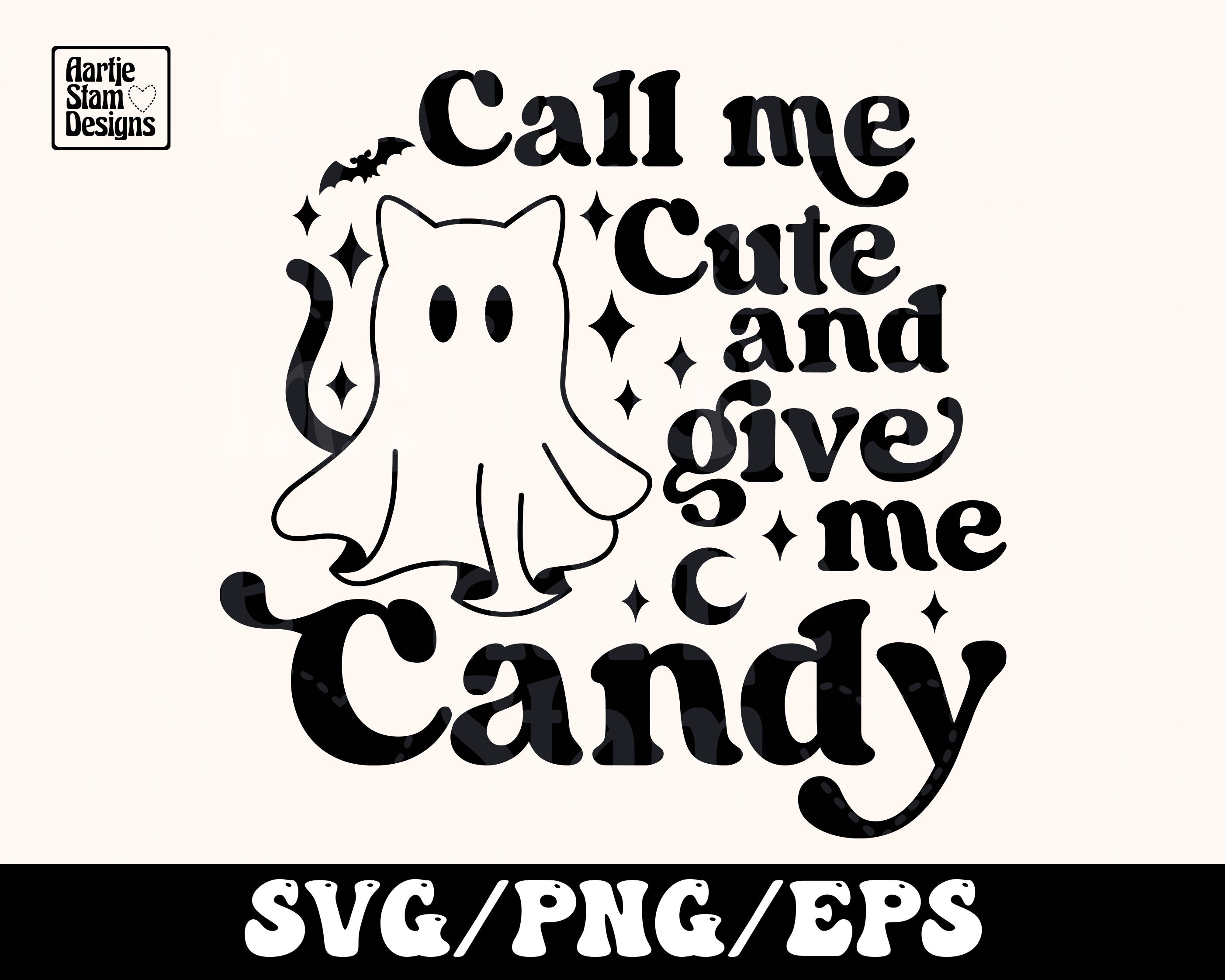 Call Me Cute and Give Me Candy SVG PNG Halloween Cat Svg - Etsy