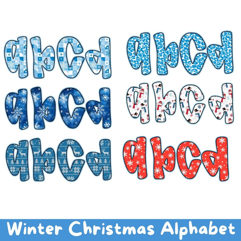 Winter Christmas Alphabet PNG, Cute Holiday Letters Clipart, Xmas ...