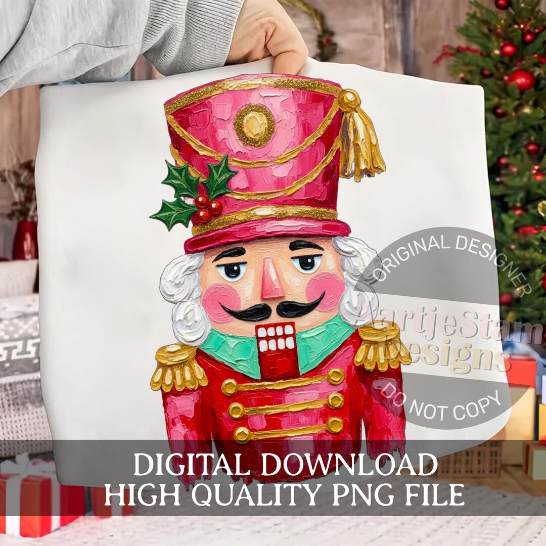 Hand Painted Nutcracker Png, Preppy Brushstroke Christmas Png, Vintage ...