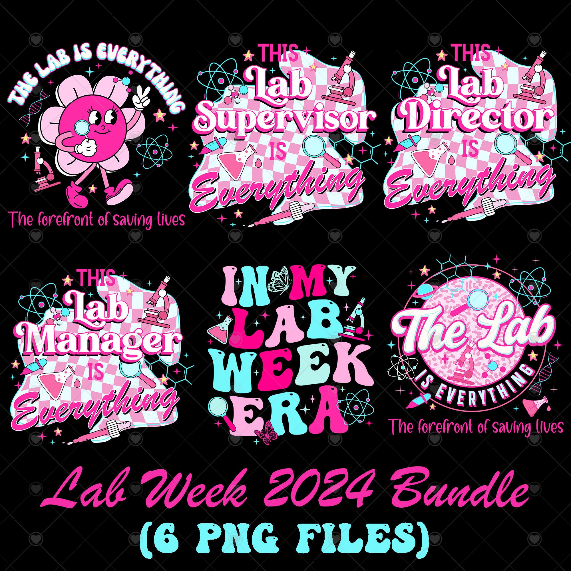 Retro Pink Lab Week 2024 PNG, Medical Lab Science PNG, Laboratory ...