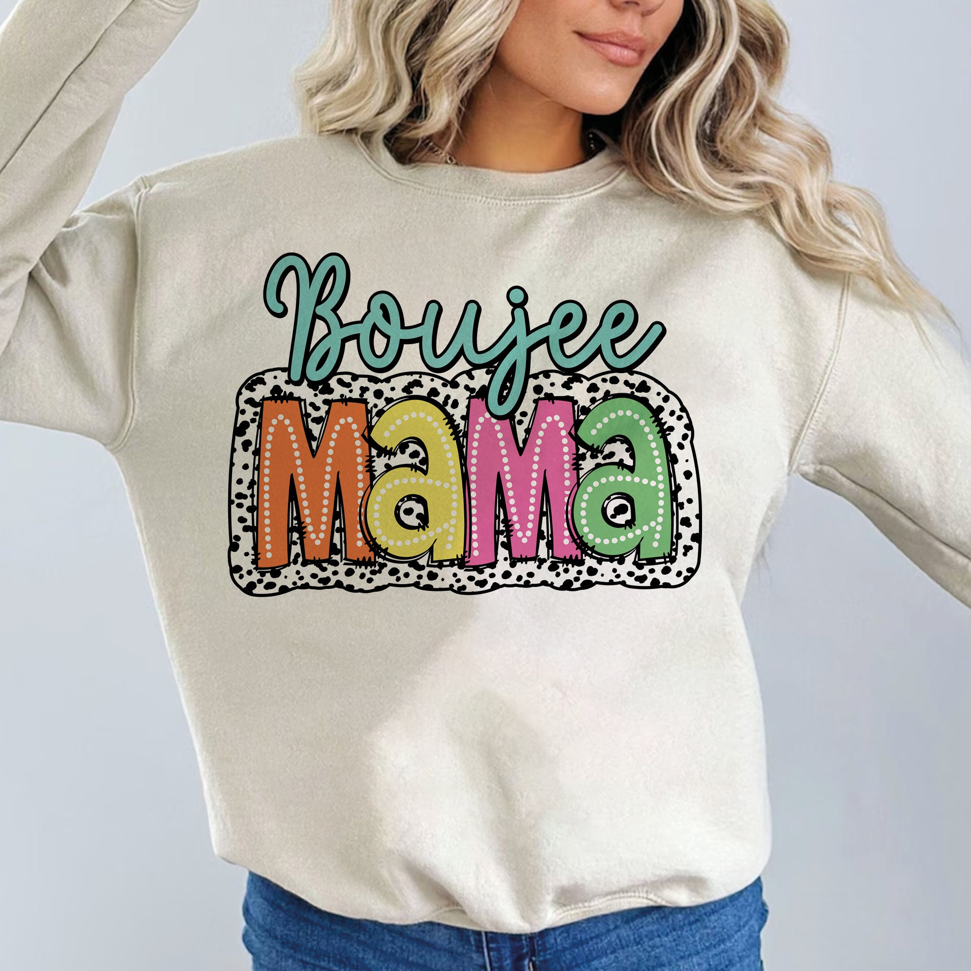 Boujee Mama PNG, Dalmatian Dots PNG, Bright Doodle Png, Mama Shirt Png ...