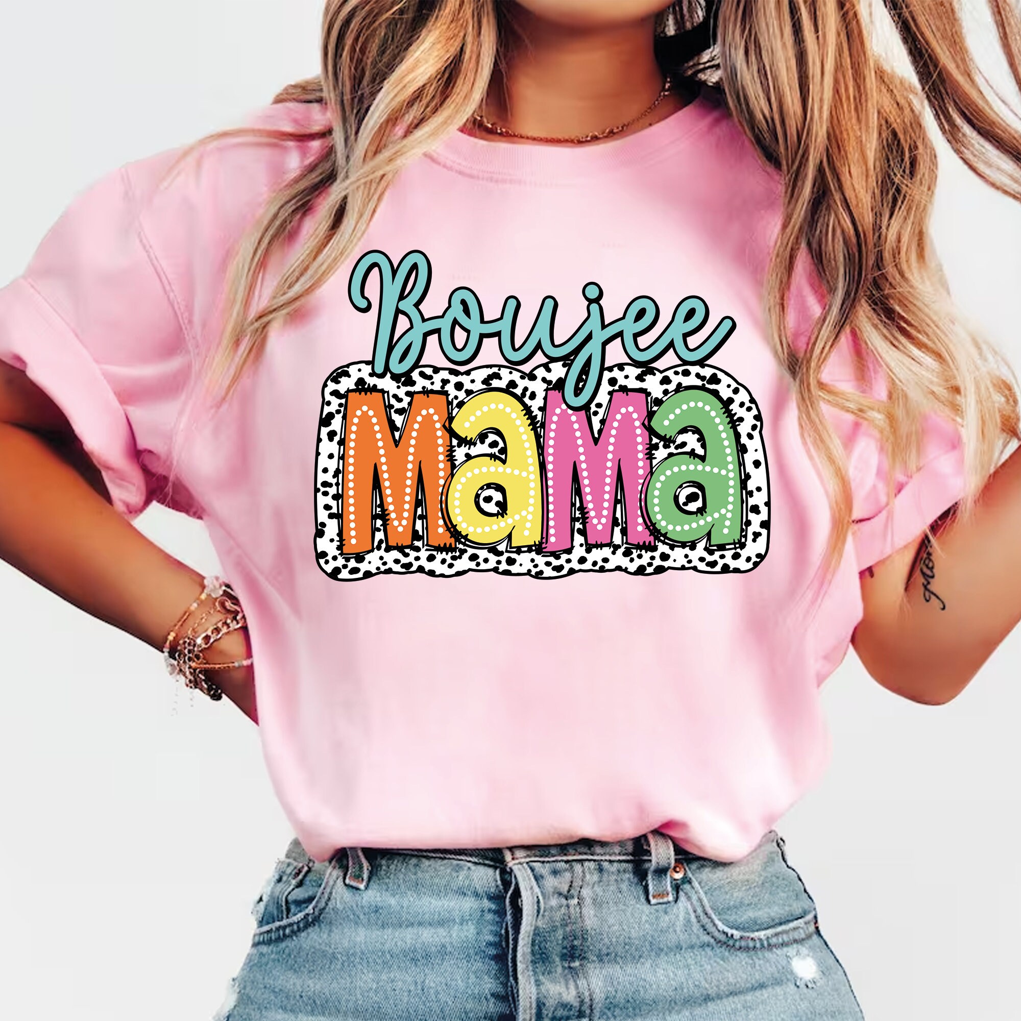 Boujee Mama PNG, Dalmatian Dots PNG, Bright Doodle Png, Mama Shirt Png ...