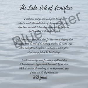 The Lake Isle of Innisfree Printed Poem Full Colour Poster Paper Print ...