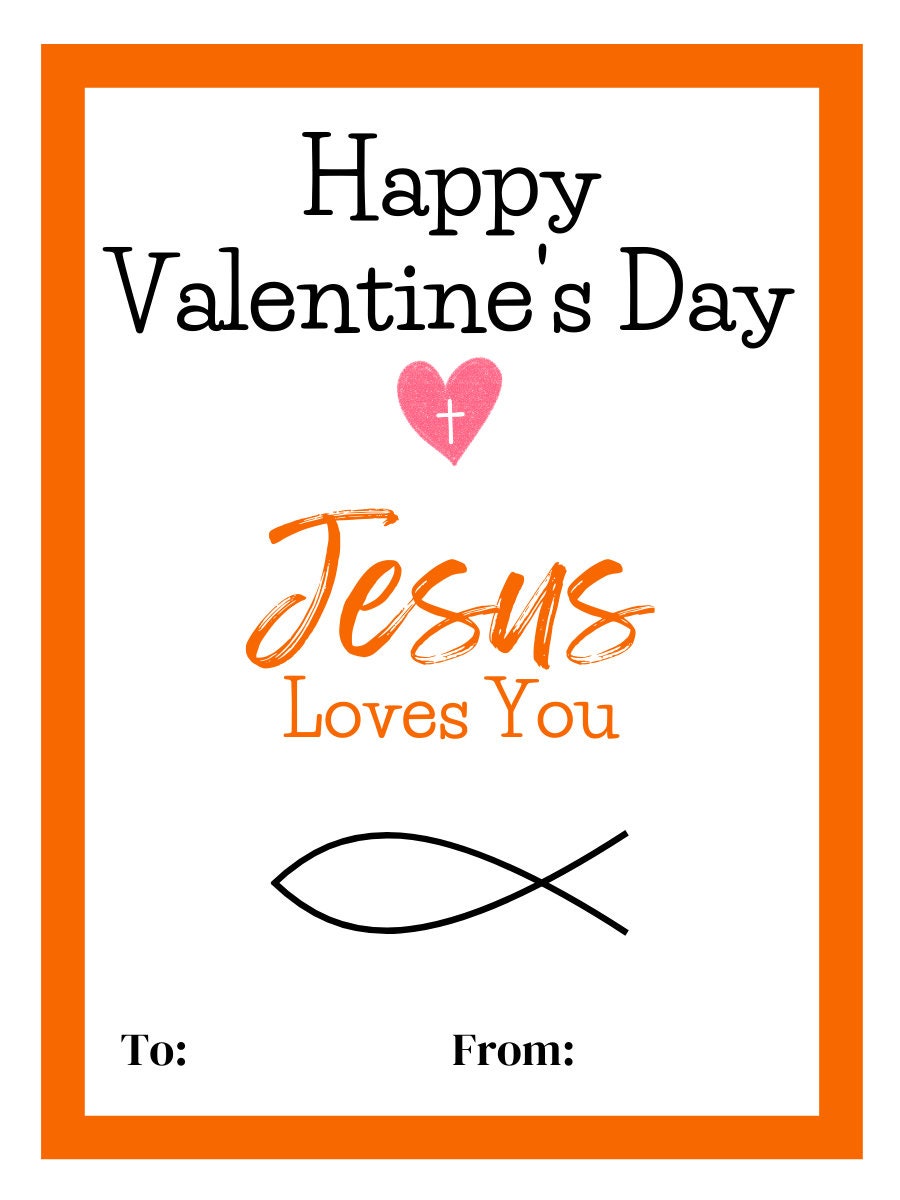 Printable Valentine, Jesus Loves You - Etsy