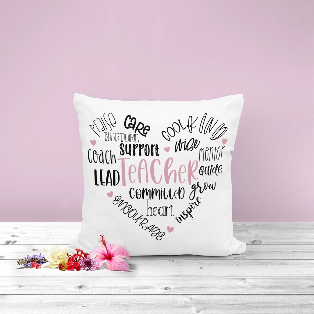 Double Sided Teacher Collage Square Pillow - Etsy