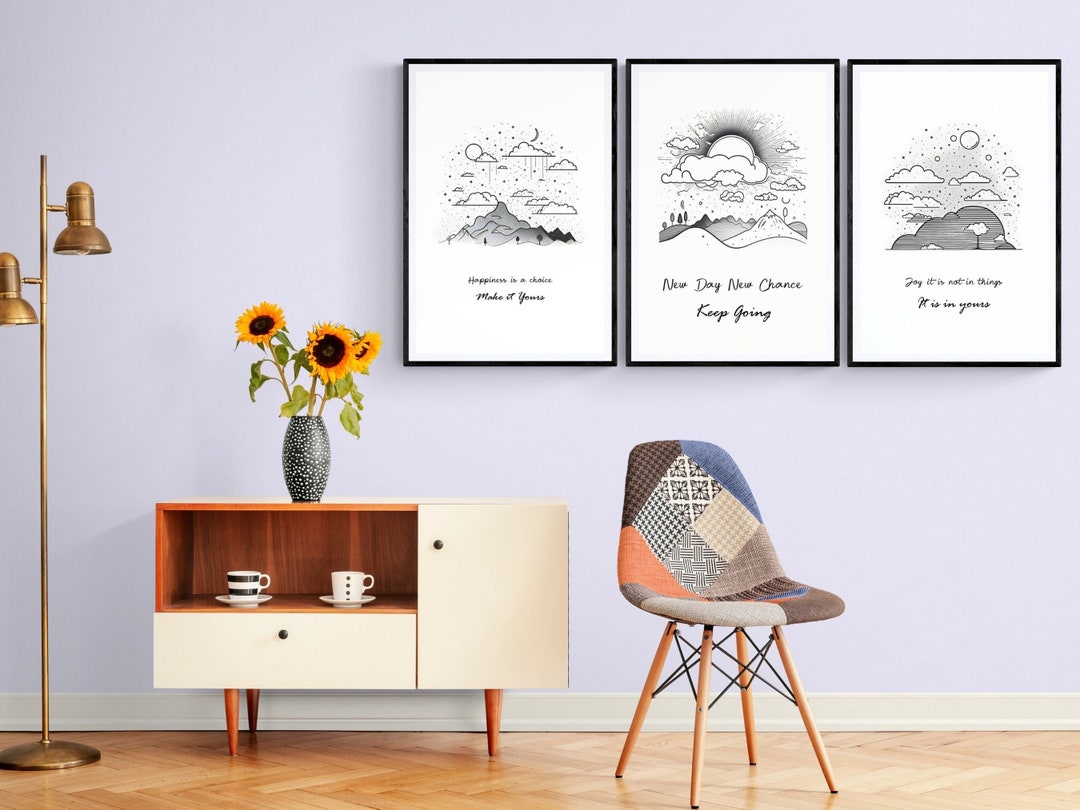 Set of 3 Aesthetic Quote Prints | Wall Art | Positive Enegery | DIGITAL ...