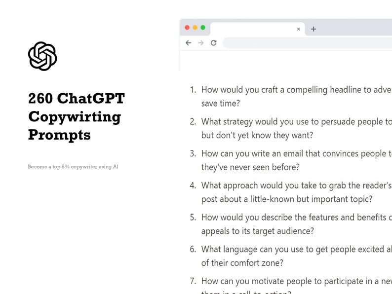 260 Chatgpt Prompts | Join the Top 5% of Copywriters | Unlock the Full ...