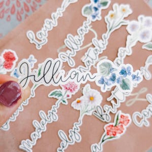 Custom Birth Month Flower Name Sticker, Personalized Vinyl Decals ...
