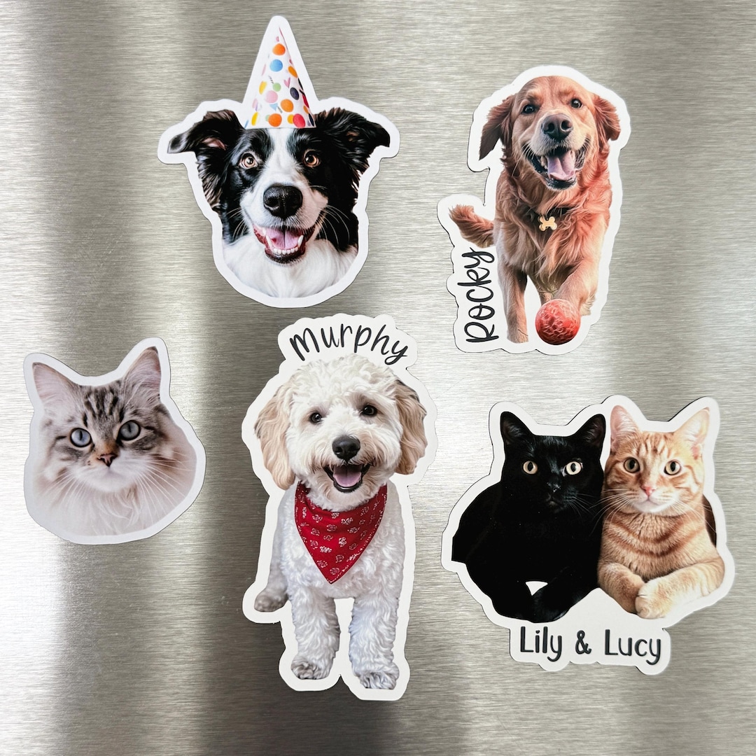 Custom Pet Magnets, Die Cut, Personalized Dog Cat Lover Gifts ...