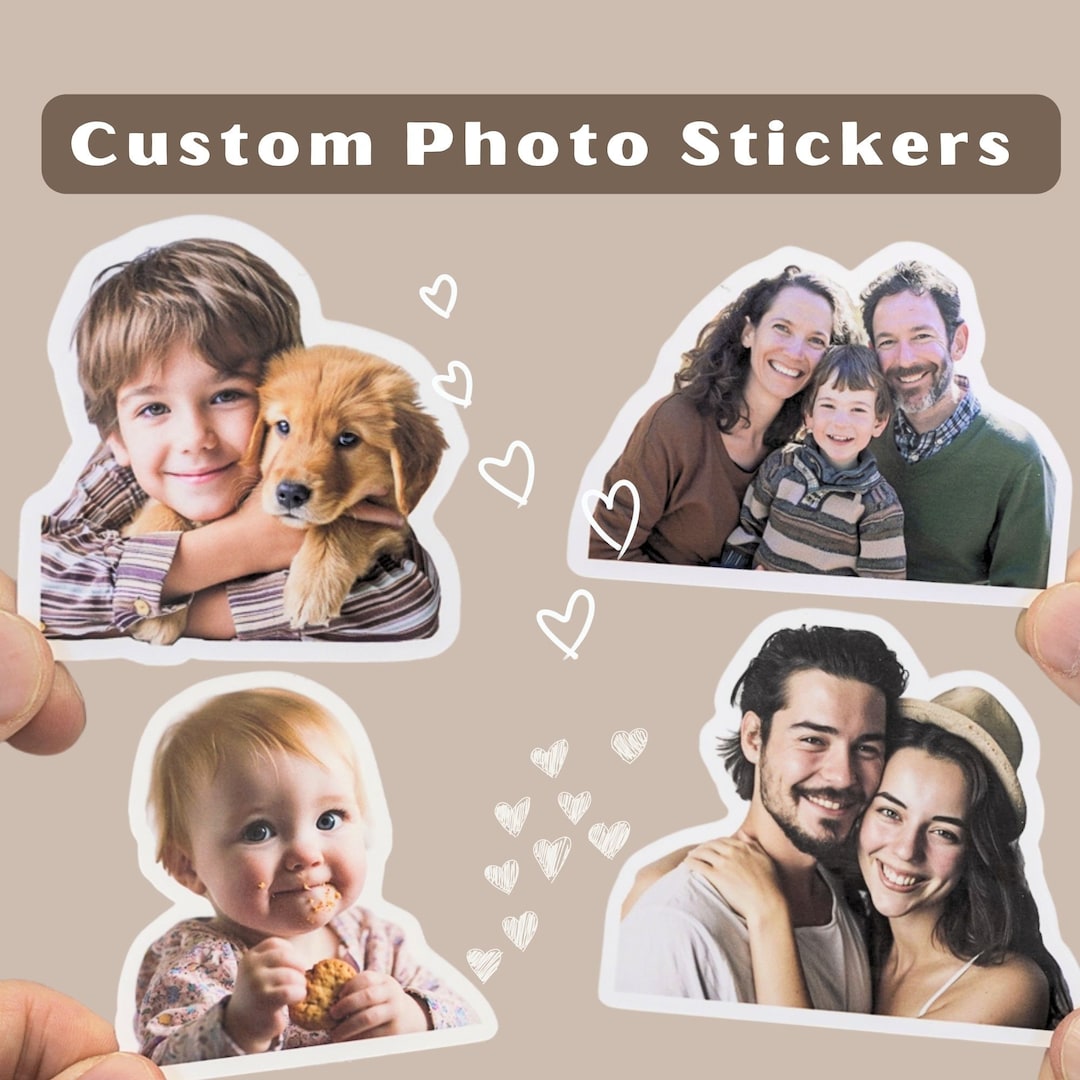 Custom Photo Sticker, Personalized Face Sticker, Die Cut Vinyl ...