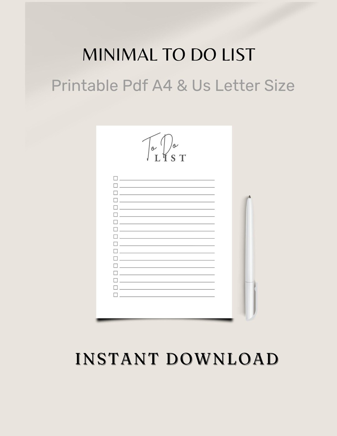 Simple to Do List, Minimal to Do List, Simple Printable to Do List ...