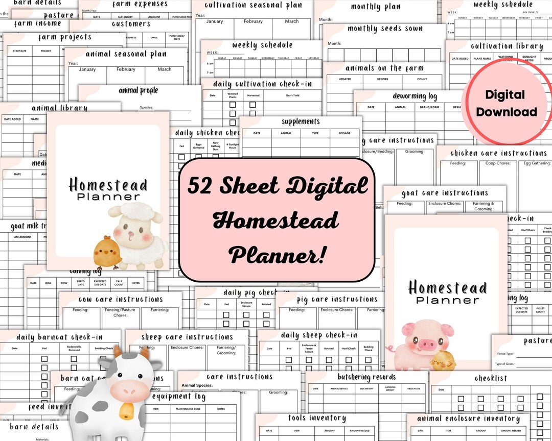 Farm Planner, Printable Homestead Planner, Ranching Planner, Farming ...