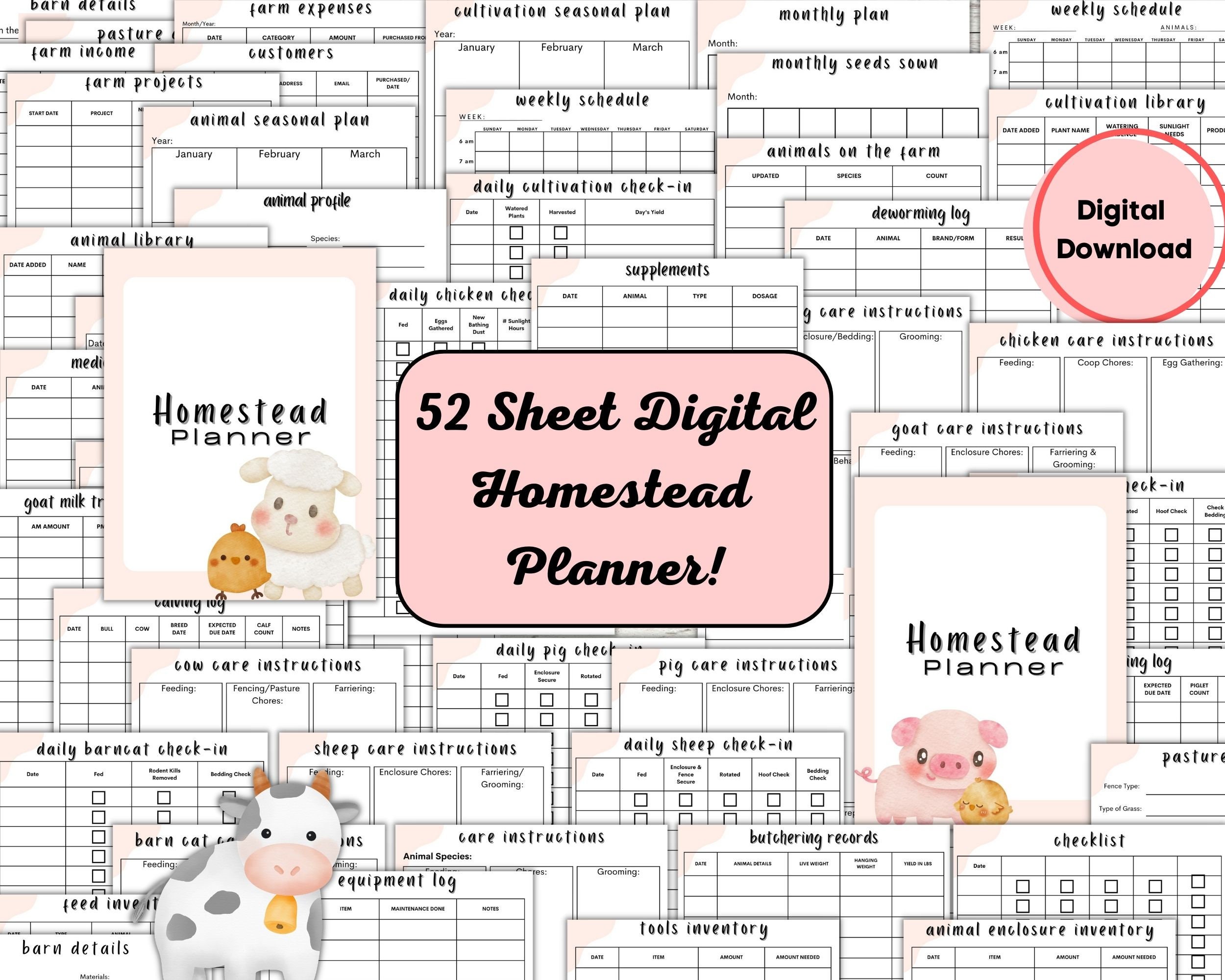 Farm Planner Printable Homestead Planner Ranching Planner - Etsy