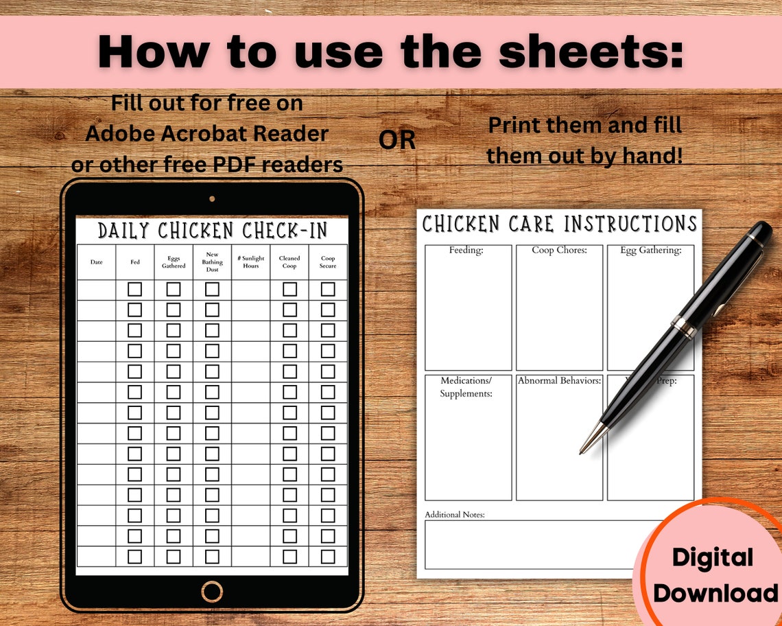 Chicken Tracker, Printable Chicken Planner, Homestead Planner, Chicken ...