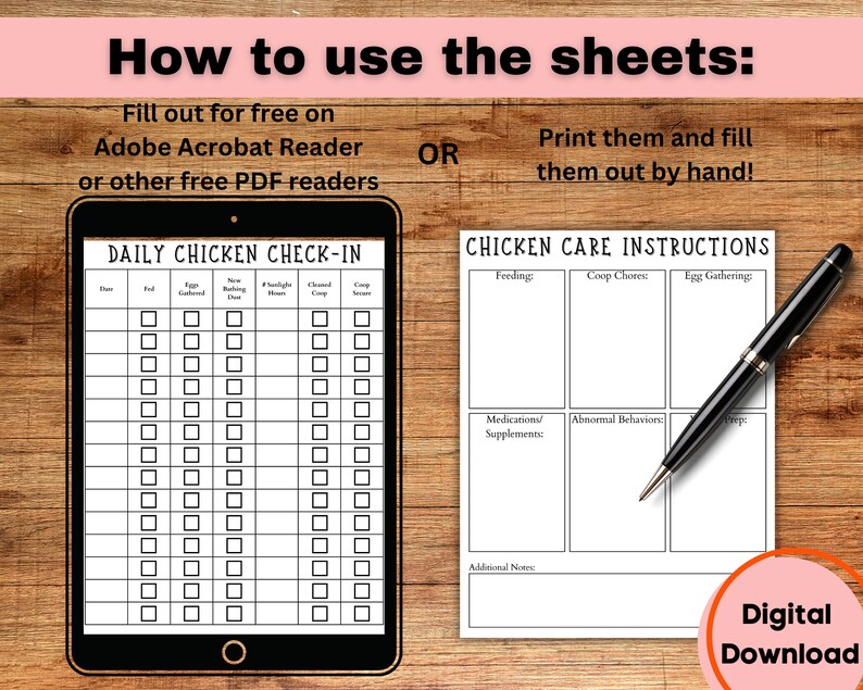 Chicken Tracker, Printable Chicken Planner, Homestead Planner, Chicken ...