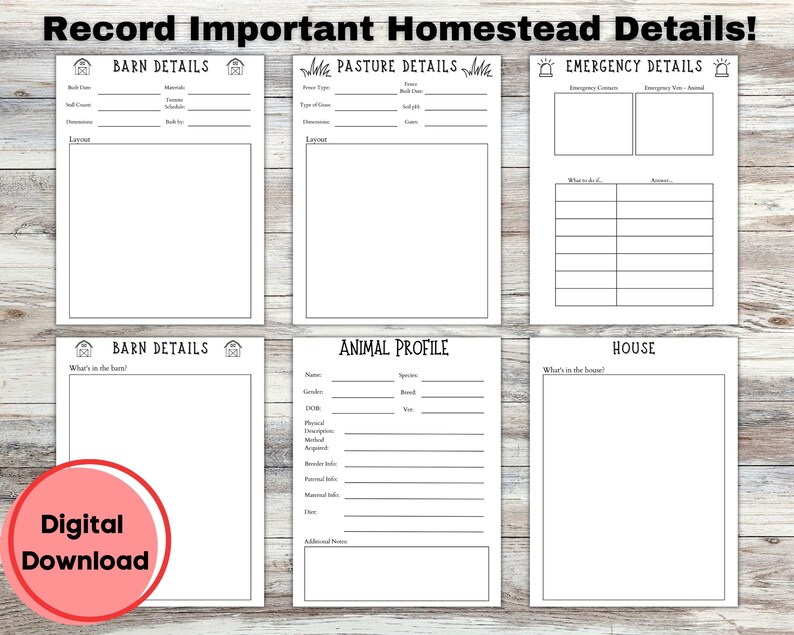 Homestead Planner: 52 Sheet Farm Management (digital Download) - Etsy