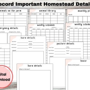 Farm Planner, Printable Homestead Planner, Ranching Planner, Farming ...
