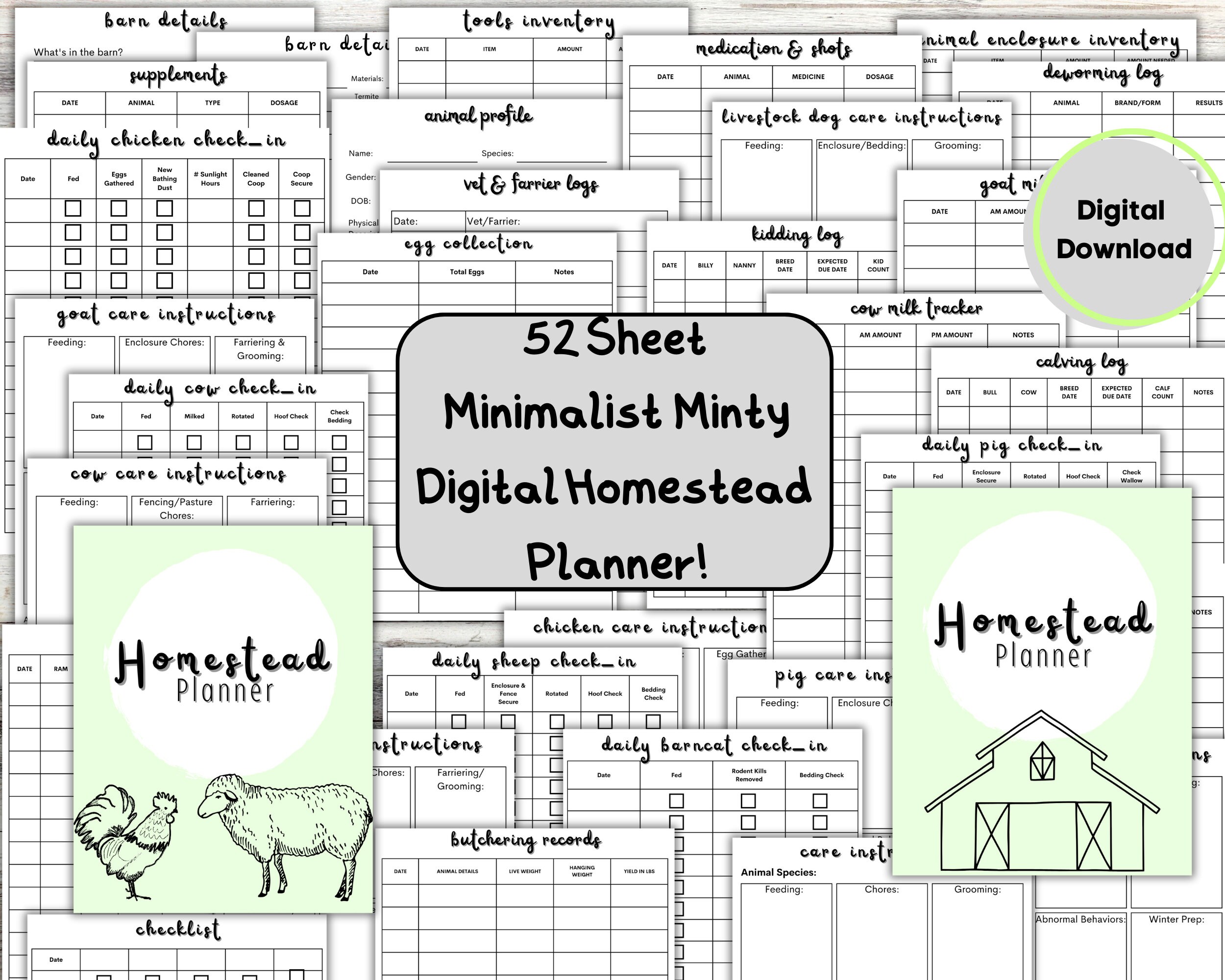 Farm Planner, Printable Homestead Planner, Ranching Planner, Farming ...