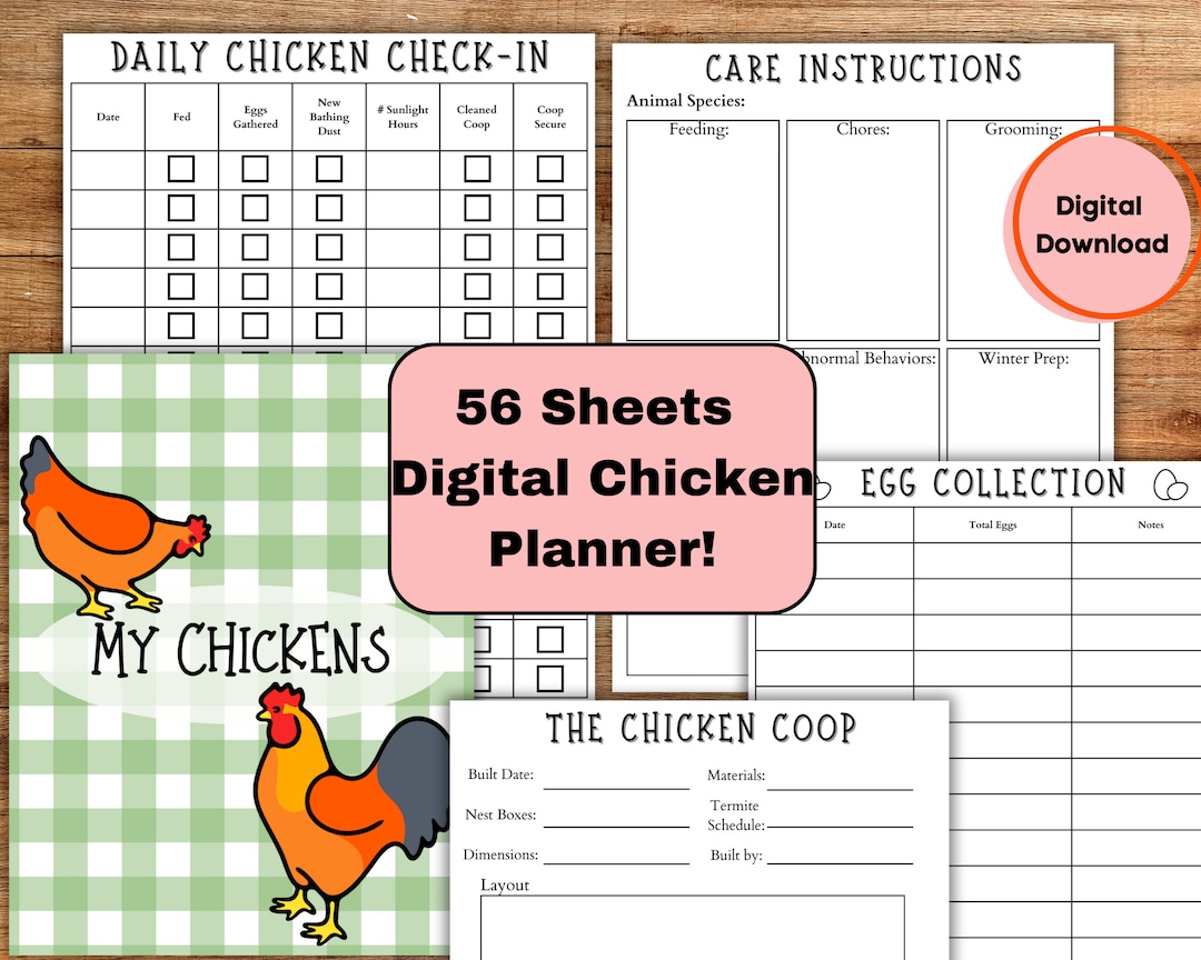 Chicken Tracker, Printable Chicken Planner, Homestead Planner, Chicken ...