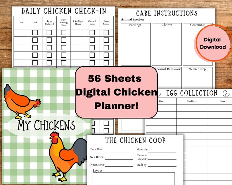 Chicken Tracker, Printable Chicken Planner, Homestead Planner, Chicken ...