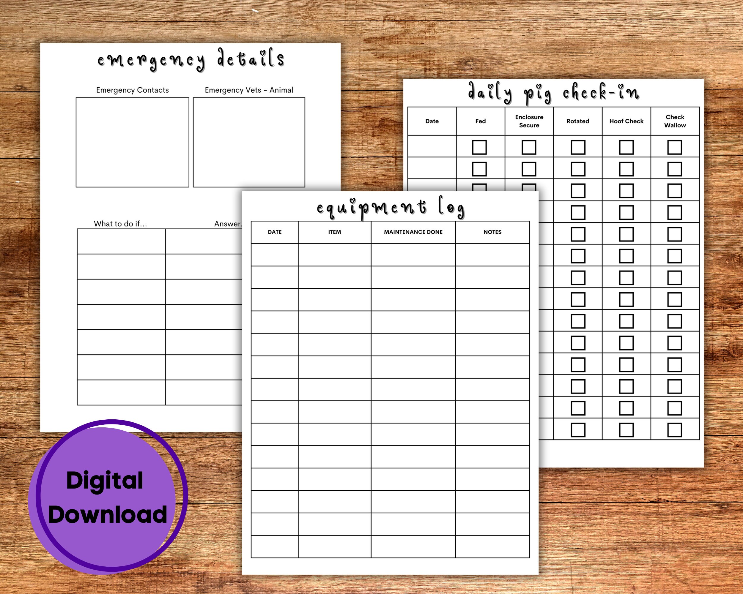 Purple Farm Planner Printable Homestead Planner Ranching - Etsy