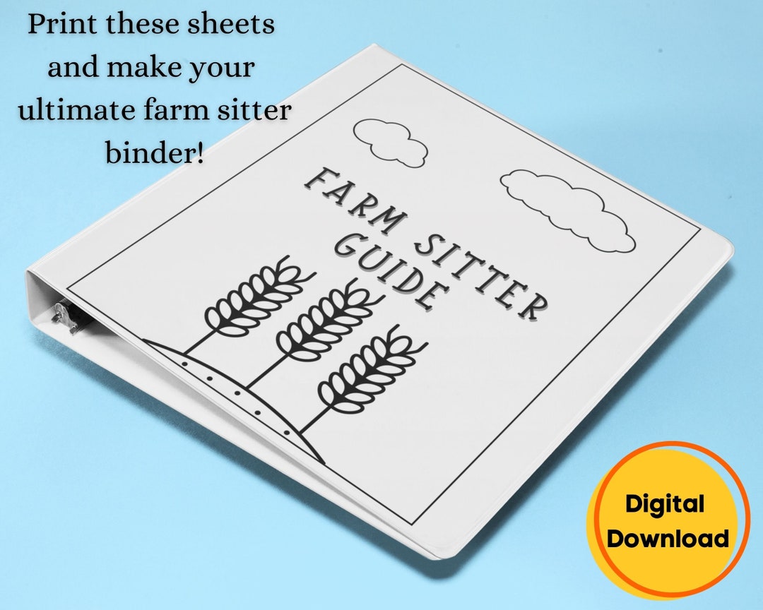 Farm Sitter Planner, Farm Sitter Guide, Farm Care Guide, Homestead Care ...