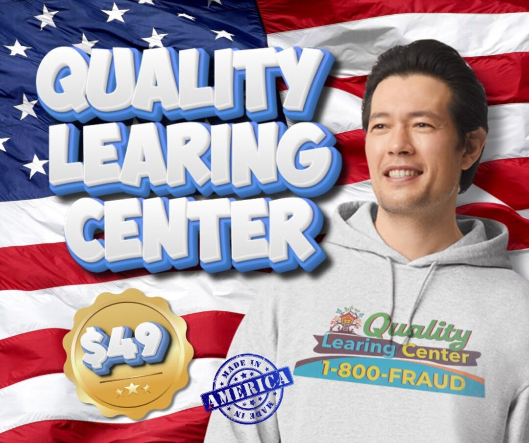 Quality Learning Center Hoodie | Government Waste Parody | Fraud Satire ...