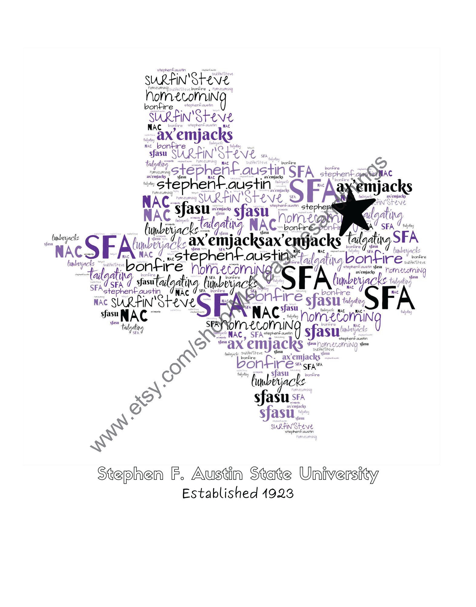 SFASU College Wall Decor Grad and Alumni Gifts College Gifts College ...
