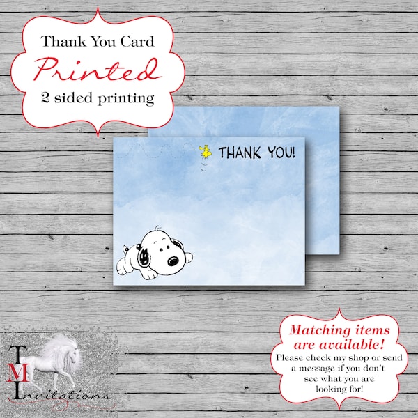 Peanuts Snoopy Thank You Cards - Etsy