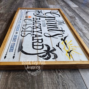 Custom Personalized Backyard Oasis Wood Sign Outdoor Patio Pool Outside ...