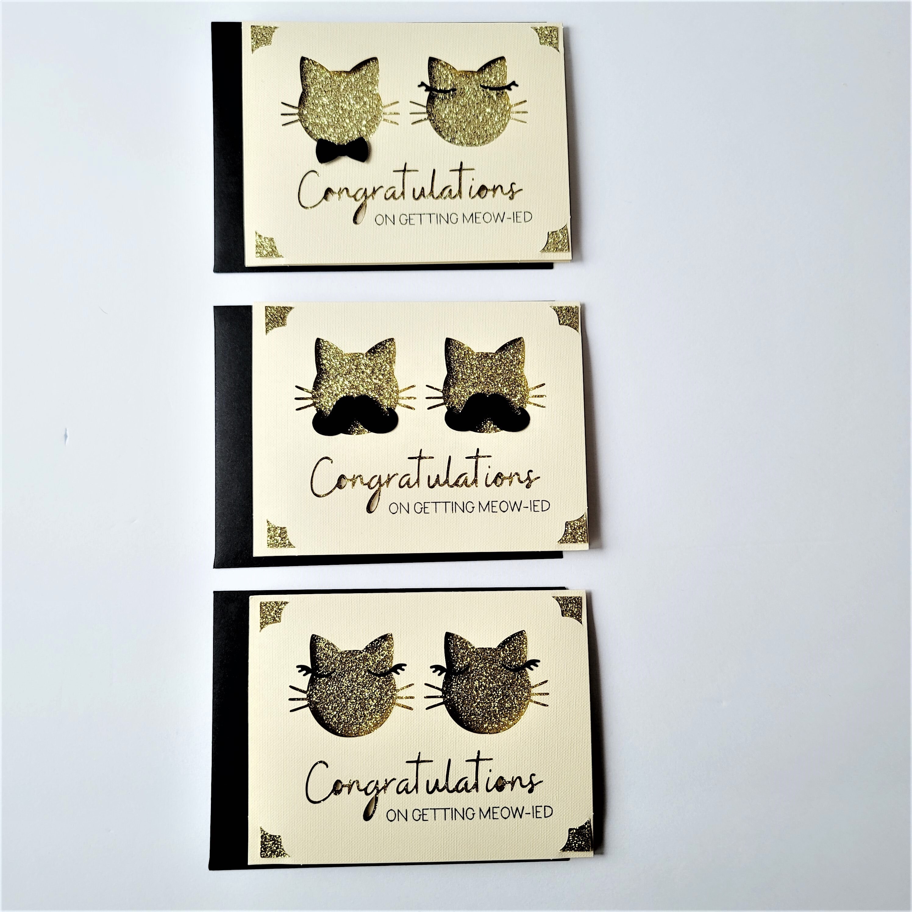 Cat Themed Bride & Groom Wedding Engagement Card - Etsy