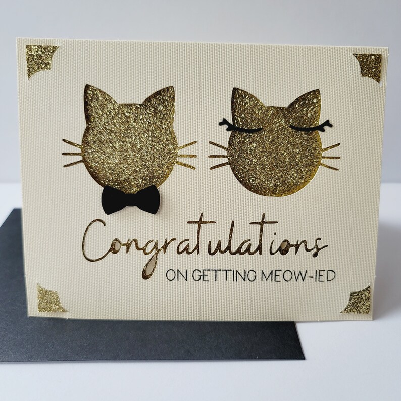 Cat Themed Bride & Groom Wedding Engagement Card - Etsy
