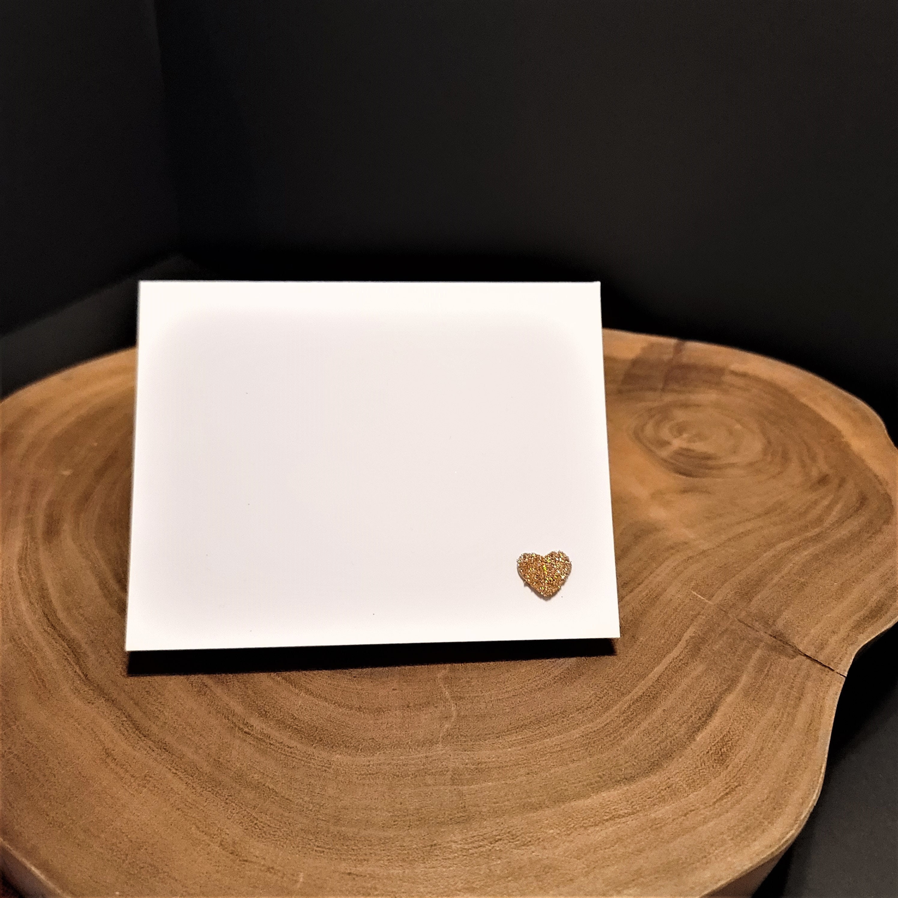 Gold Glitter Heart Card - White (hand-made) - Etsy