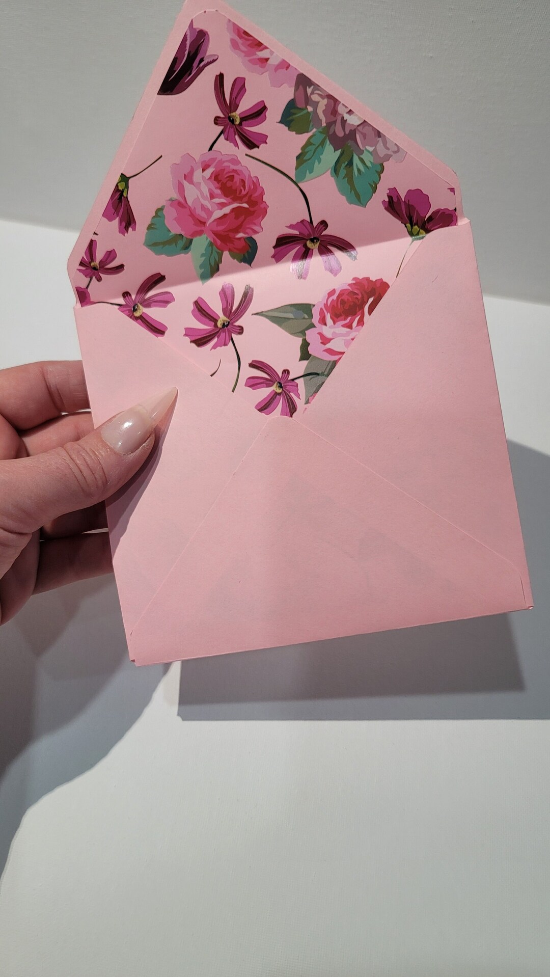 Spring Floral Pink Square Envelope - Etsy