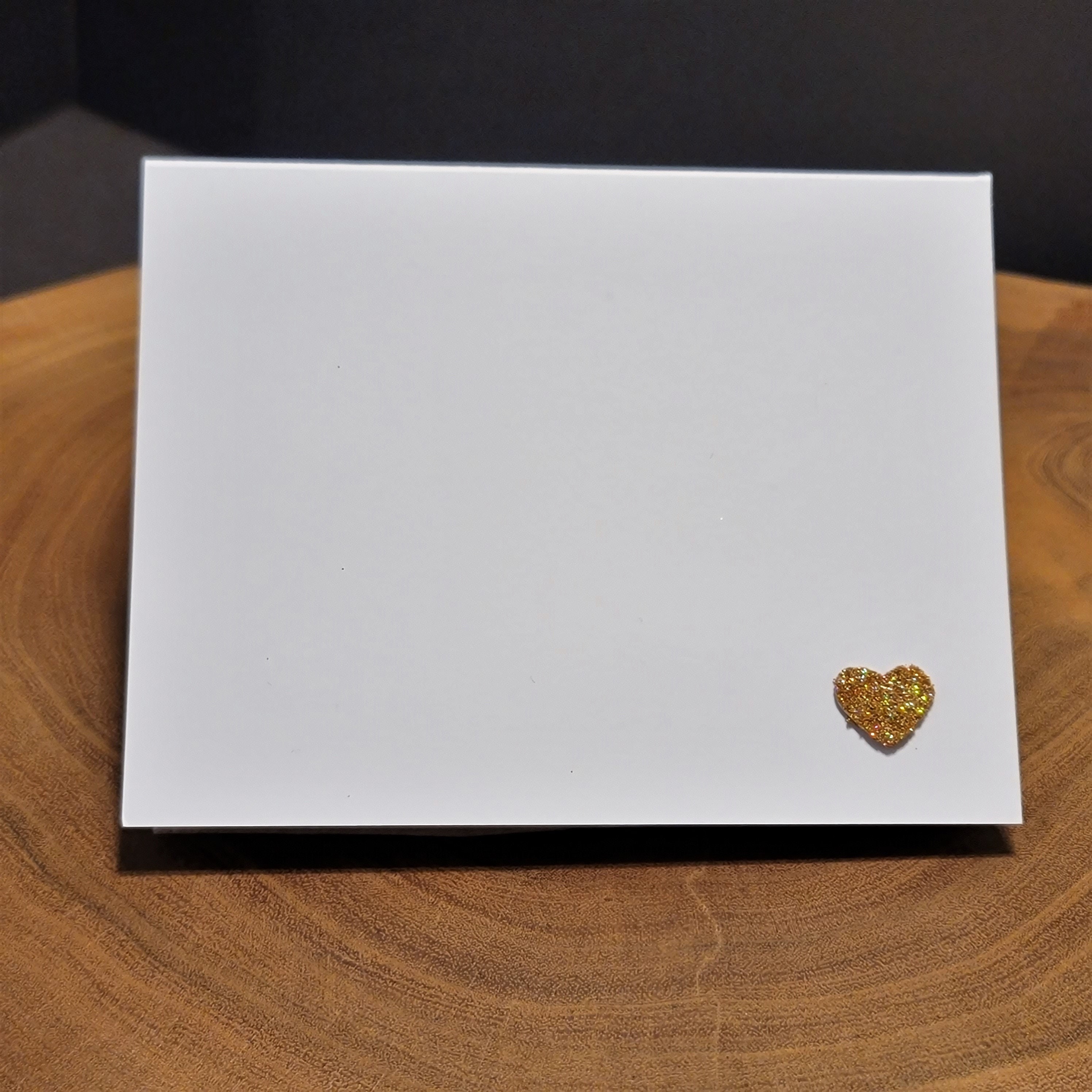 Gold Glitter Heart Card - White (hand-made) - Etsy
