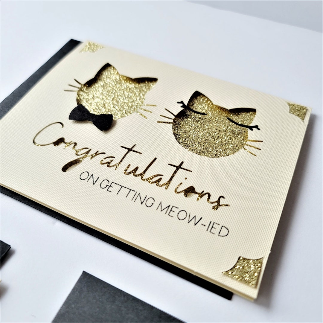 Cat Themed Bride & Groom Wedding Engagement Card - Etsy