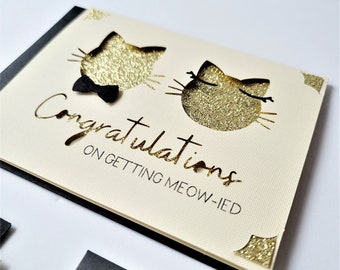 Cat Card, Cat Wedding Card, Bride and Groom, Bride and Groom Wedding ...