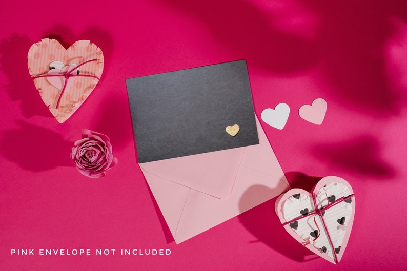 Gold Glitter Heart Card, Black hand-made - Etsy